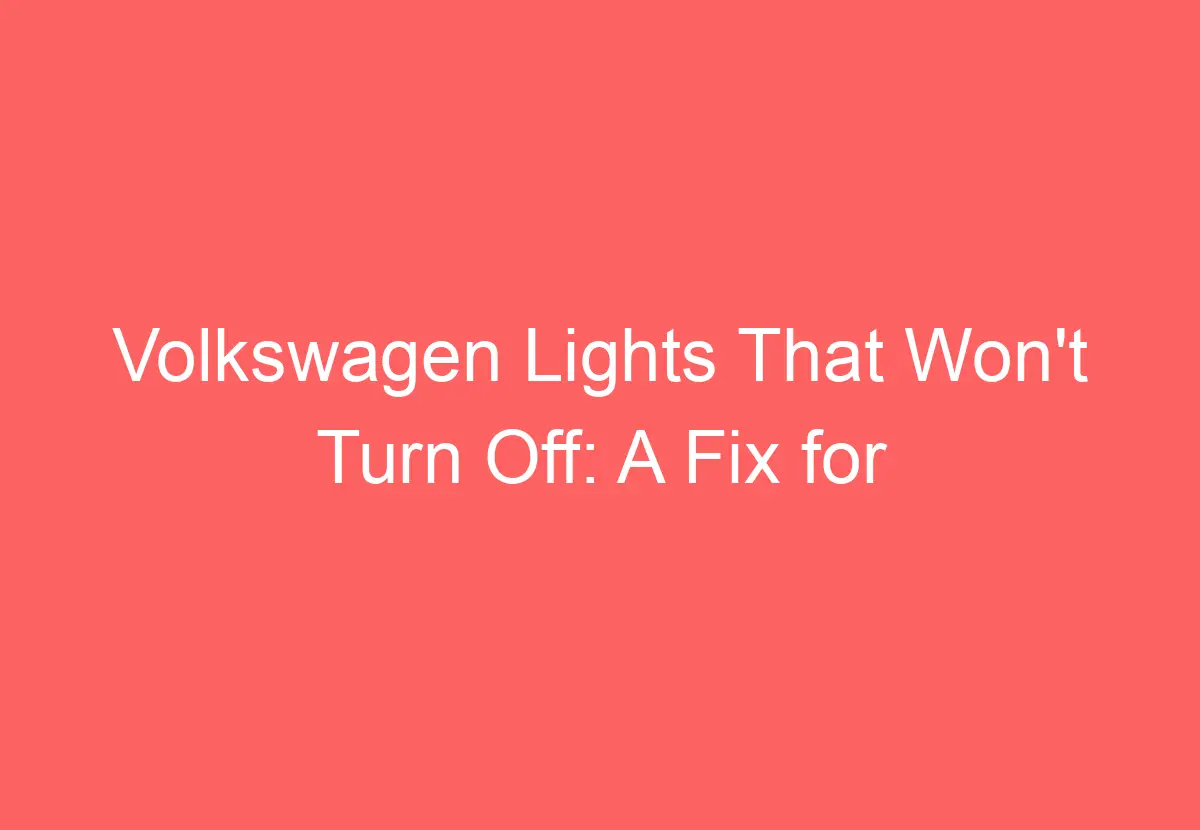 3 Quick & Easy Ways To Turn Off Your Volkswagen Check Engine Light ...
